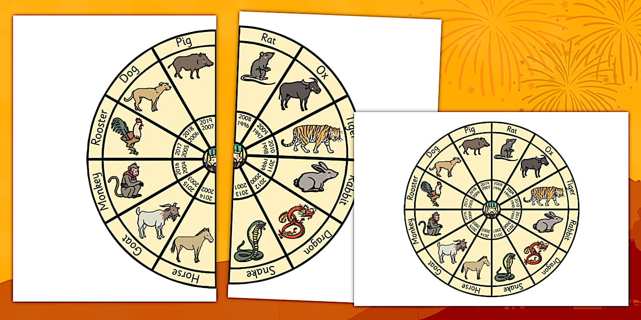 Chinese Animals Calendar | Chinese New Year Zodiac Activity