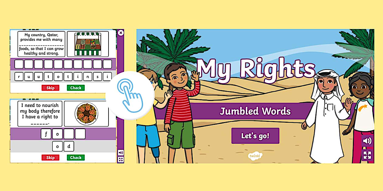 My Rights Interactive Jumbled Words Game (teacher made)