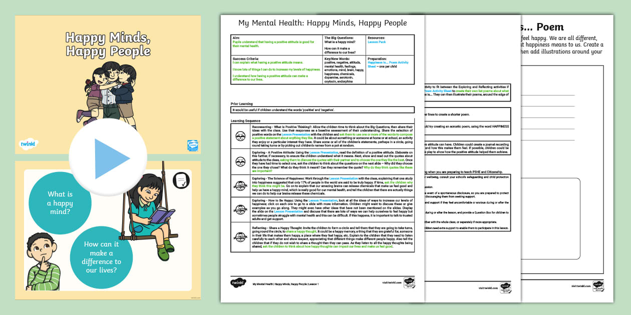 Happy Minds, Happy People (Lesson 1) (teacher made) - Twinkl