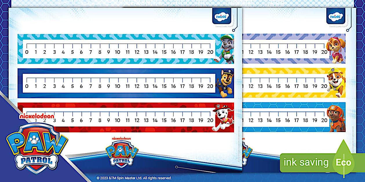 FREE! - 👉 PAW Patrol: Number Line to 20 (teacher made)