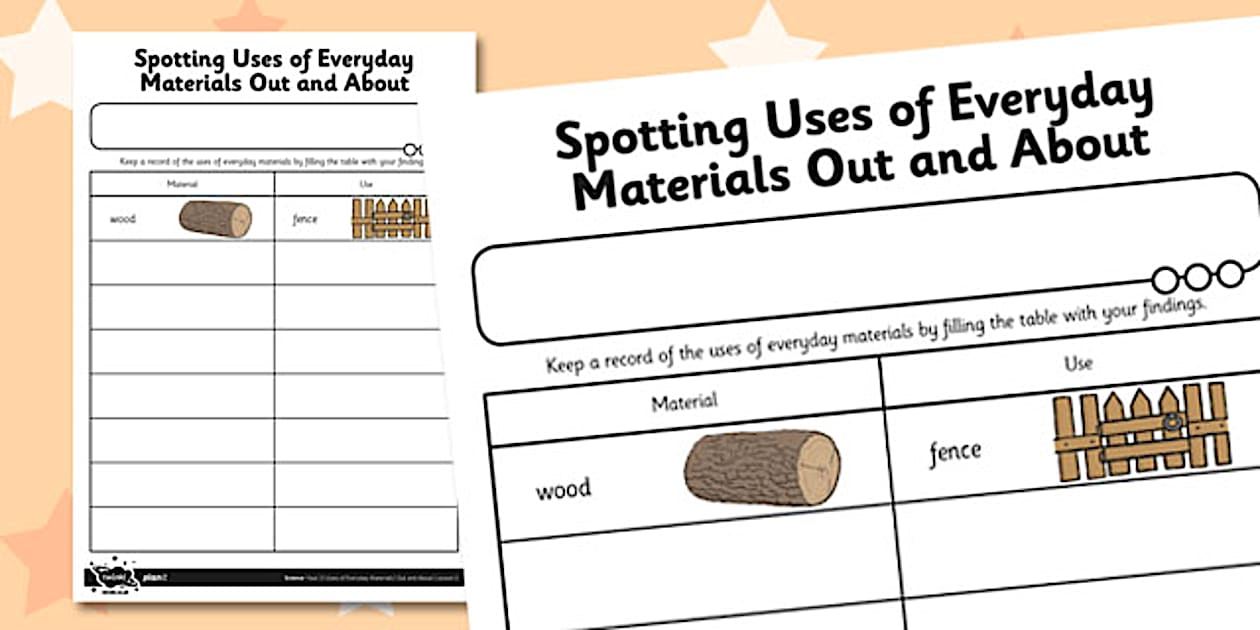 Spotting Uses of Everyday Materials Out and About - Twinkl