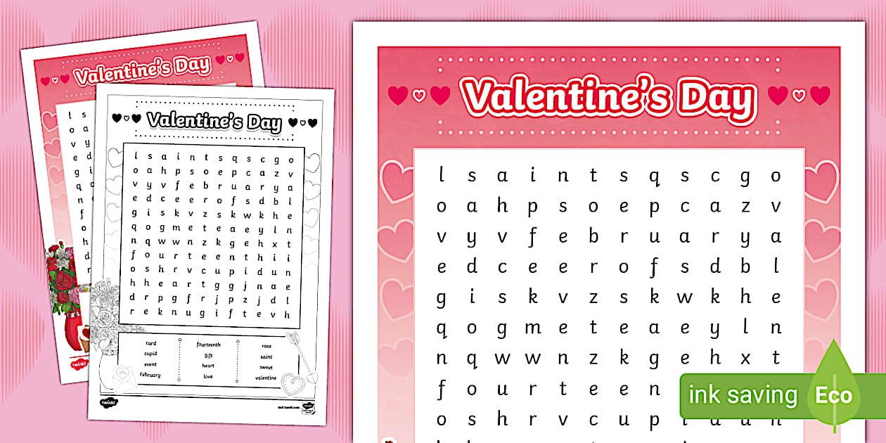 KS2 Valentine's Day Word Search (teacher made) - Twinkl