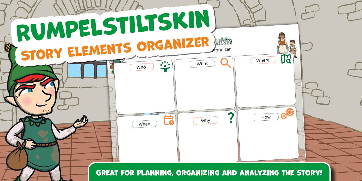 * NEW * Rumpelstiltskin Story Elements Organiser Worksheet