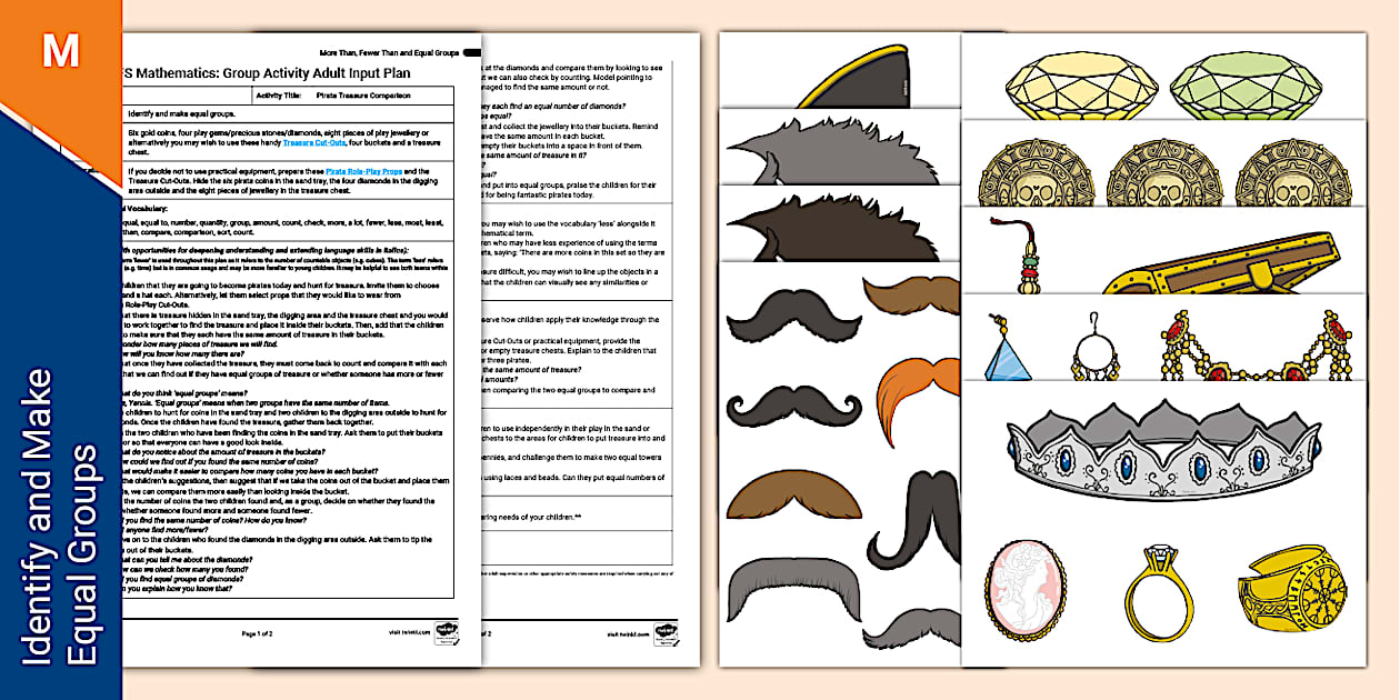 EYFS Maths: Pirate Treasure Comparison Group Activity Plan