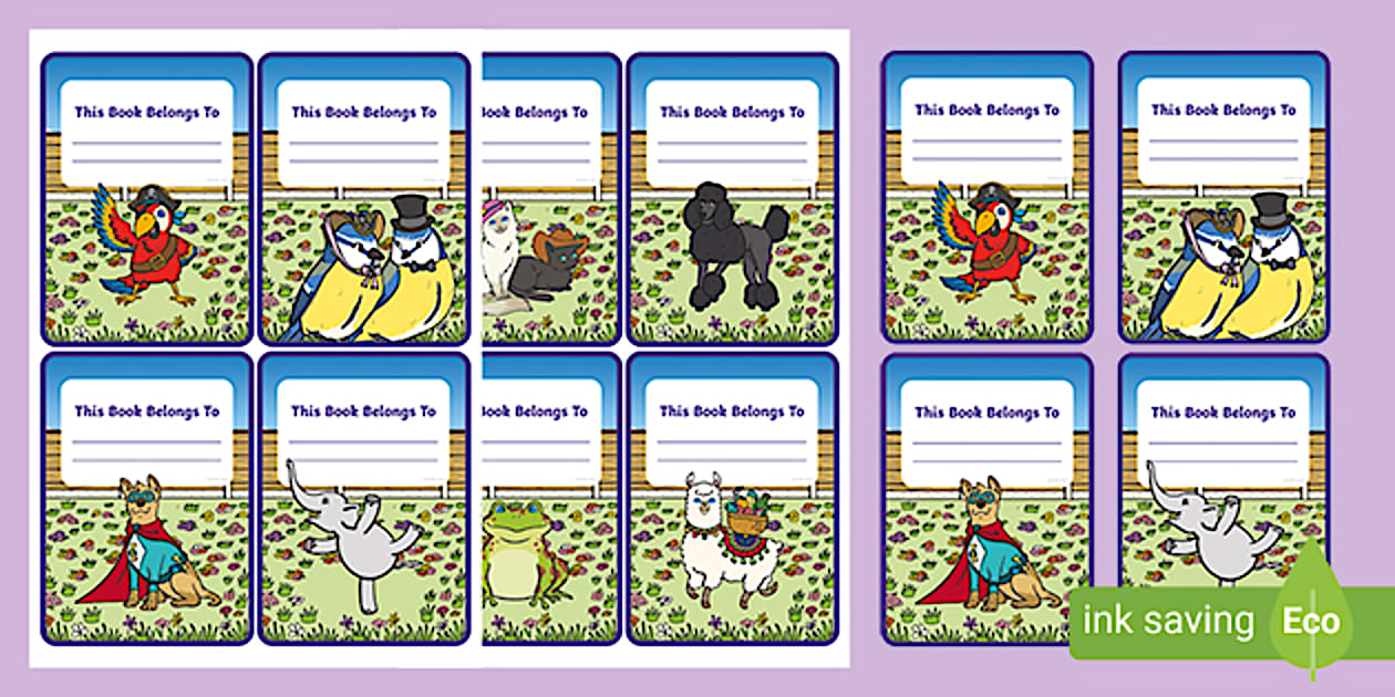 👉 Animal Themed This Book Belongs to Labels - Twinkl