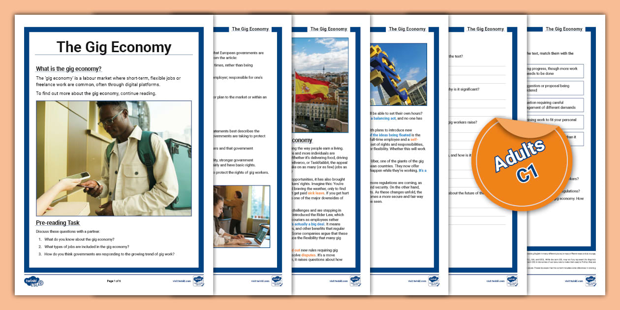 ESL The Gig Economy (ティーチャーメイド) - Twinkl