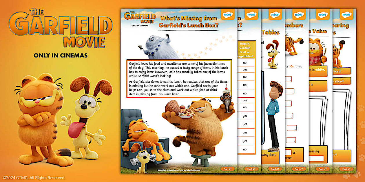 FREE! - 👉 Garfield Maths Mystery Activity [Ages 6-7]