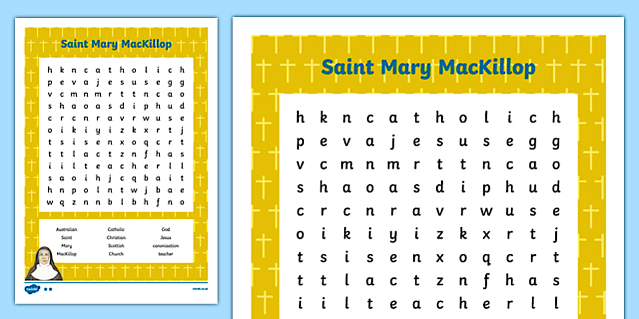 Mary MacKillop Word Search | Catholicism | Primary Resource
