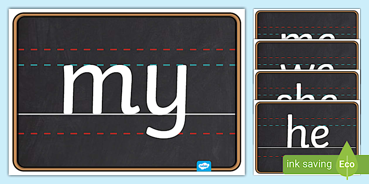 Phase 3 Tricky Words on Chalkboard Display Posters - Twinkl