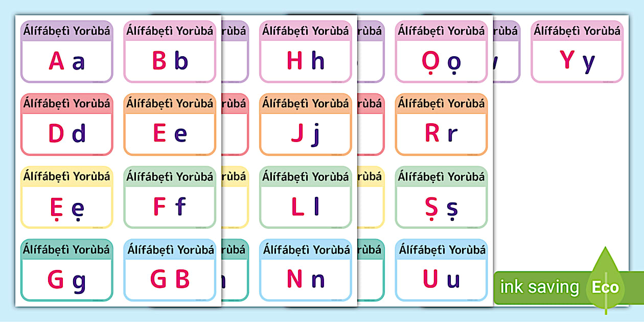 Yoruba Alphabet flash cards, alifabeti Yoruba - Twinkl
