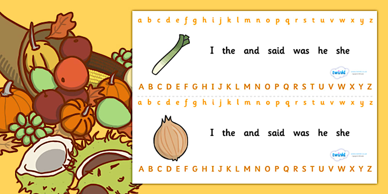 Editable Alphabet Strips (Harvest) (teacher made) - Twinkl