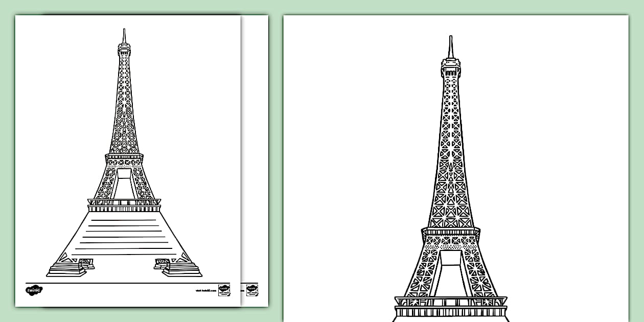 Eiffel Tower Writing Template (teacher made) - Twinkl