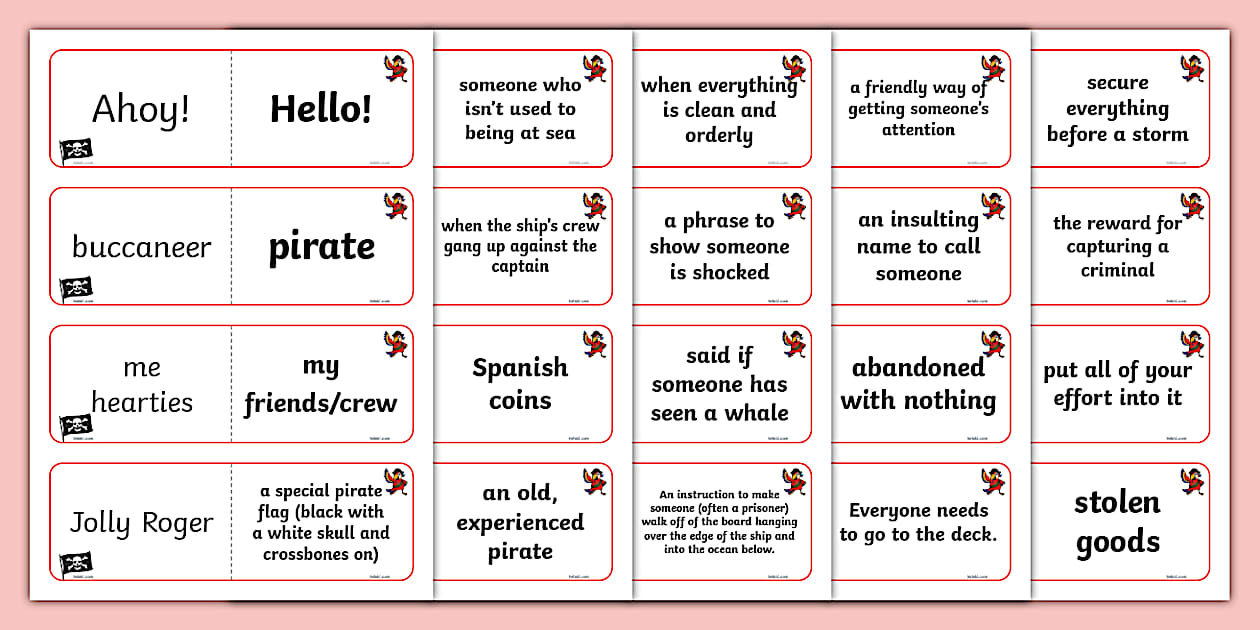 Talk Like a Pirate: Pirate Slang Word Cards (teacher made)