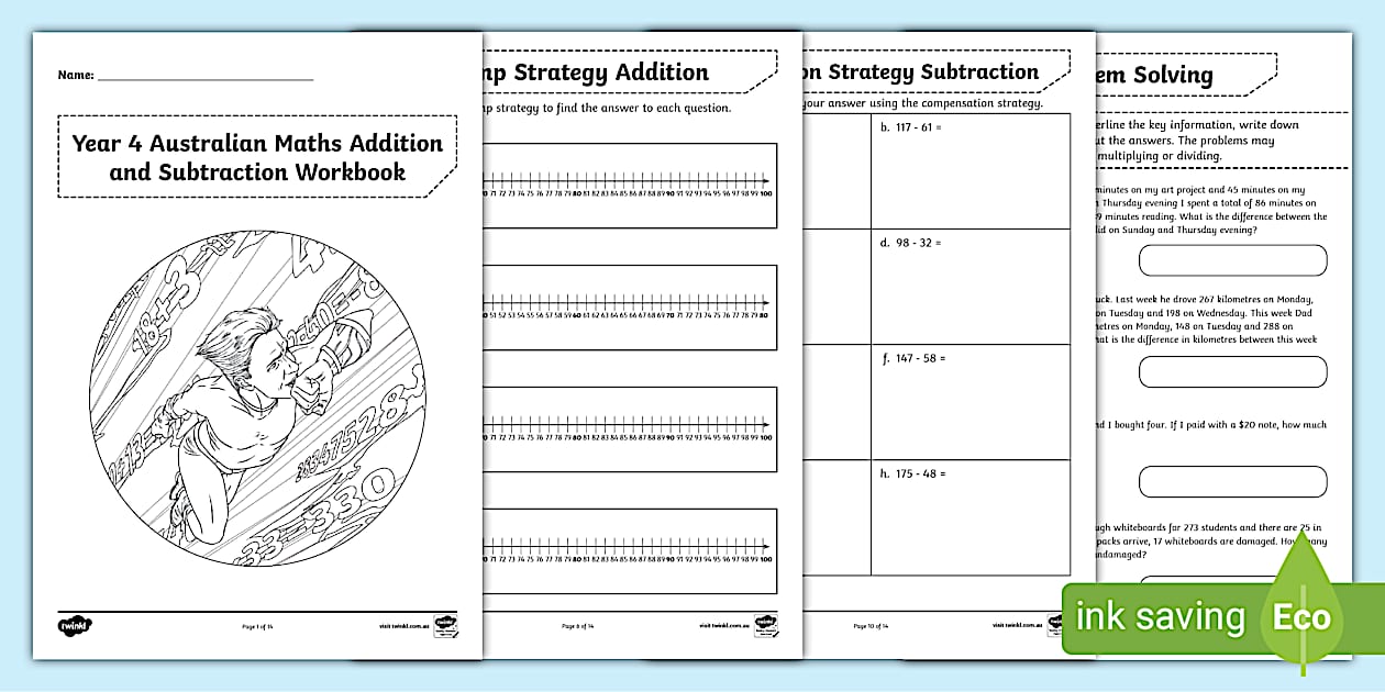 Year 4 Australian Maths Addition and Subtraction Workbook