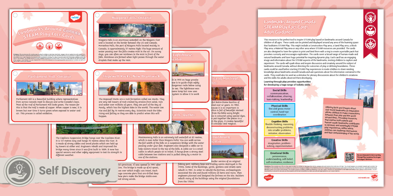 Landmarks Around Canada STEAM Play Fact Cards (teacher made)