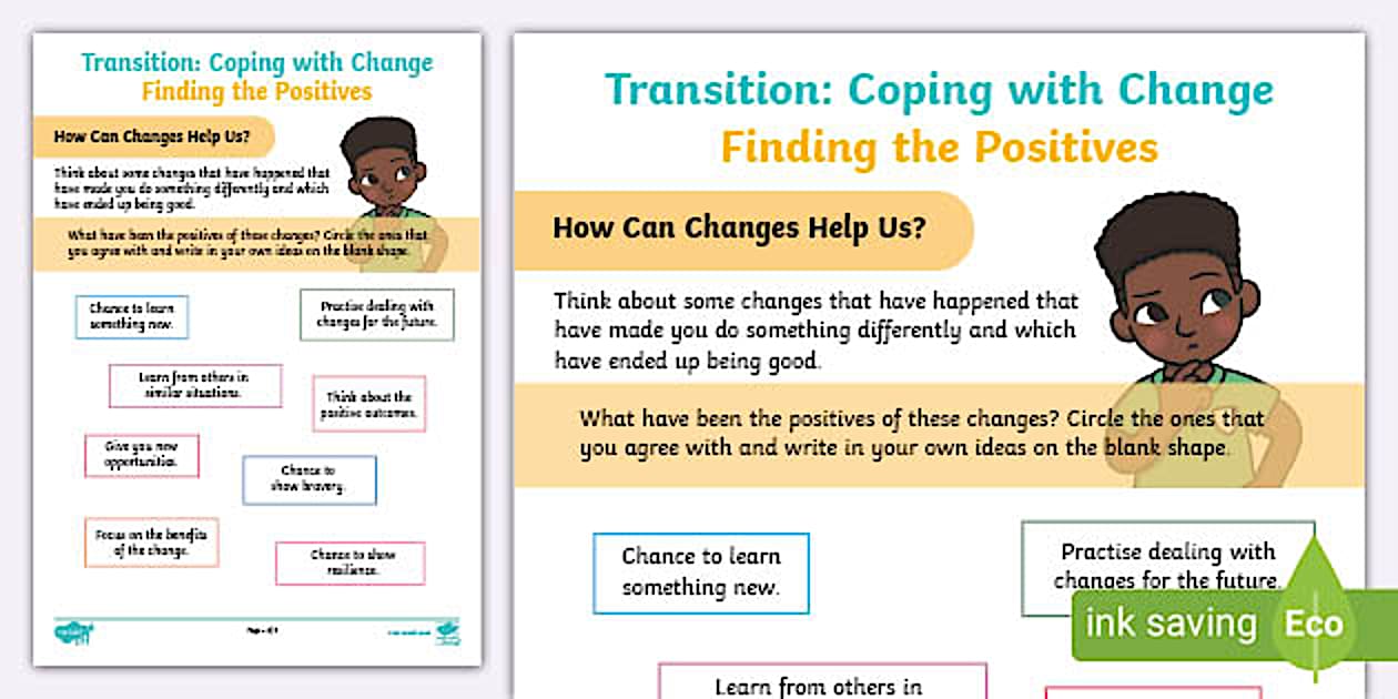 Coping with Change - Positives of Change KS1 Activity Sheet