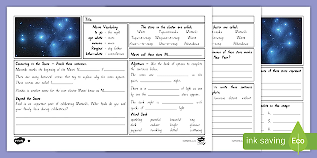 Matariki Photo Board Resource - Nine Stars - Twinkl