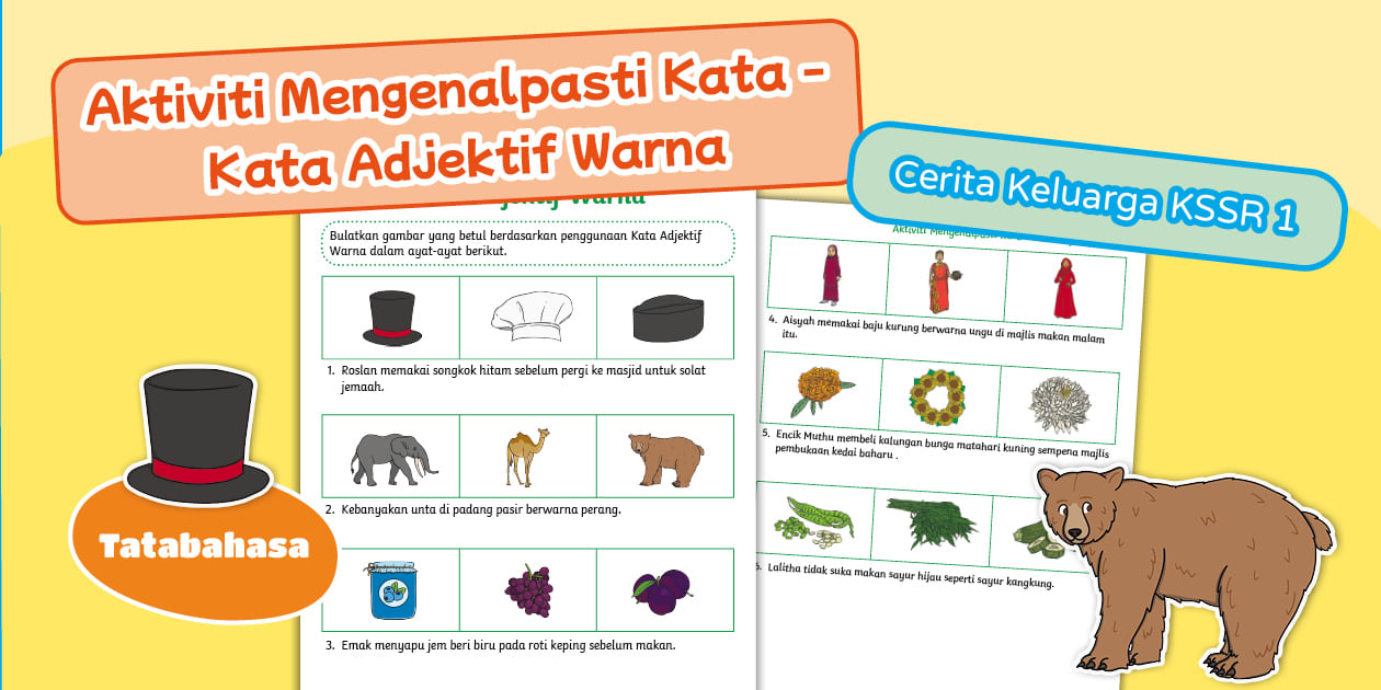 Aktiviti Mengenalpasti Kata - Kata Adjektif Warna