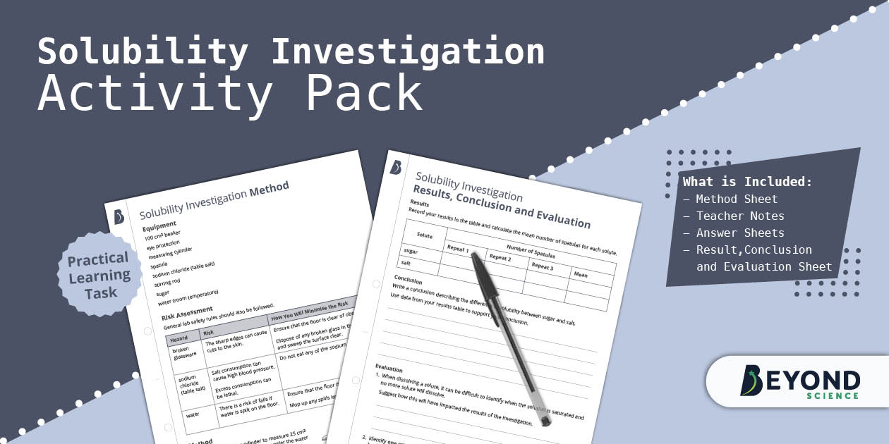 Solubility Investigation Pack | Science | Beyond