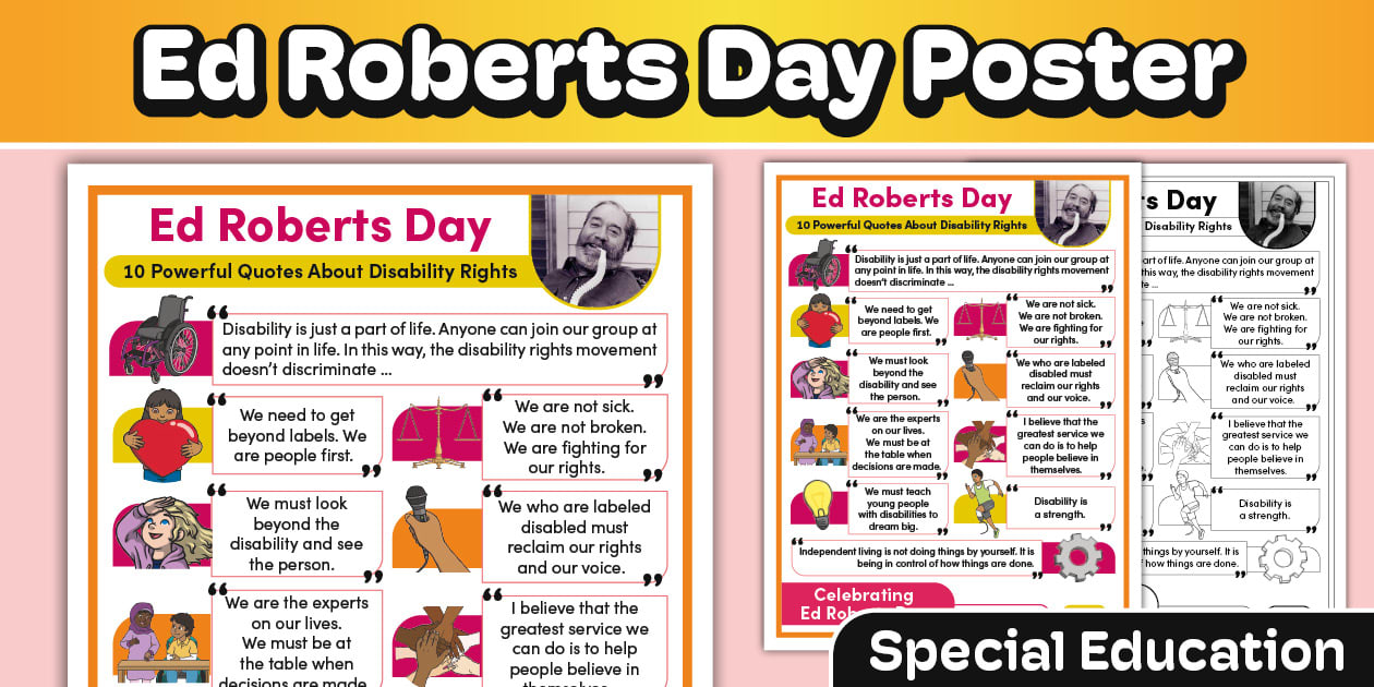 Ed Roberts Day Disability Rights Quotes Poster