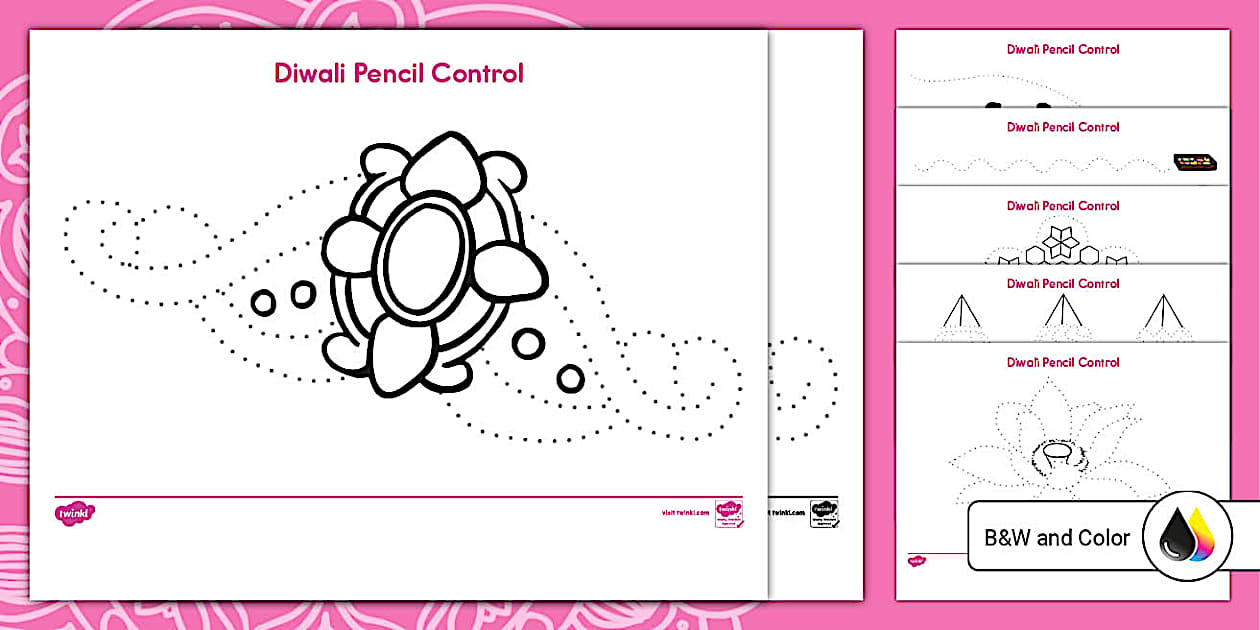 Diwali Pencil Control Worksheets for Kids | Twinkl USA