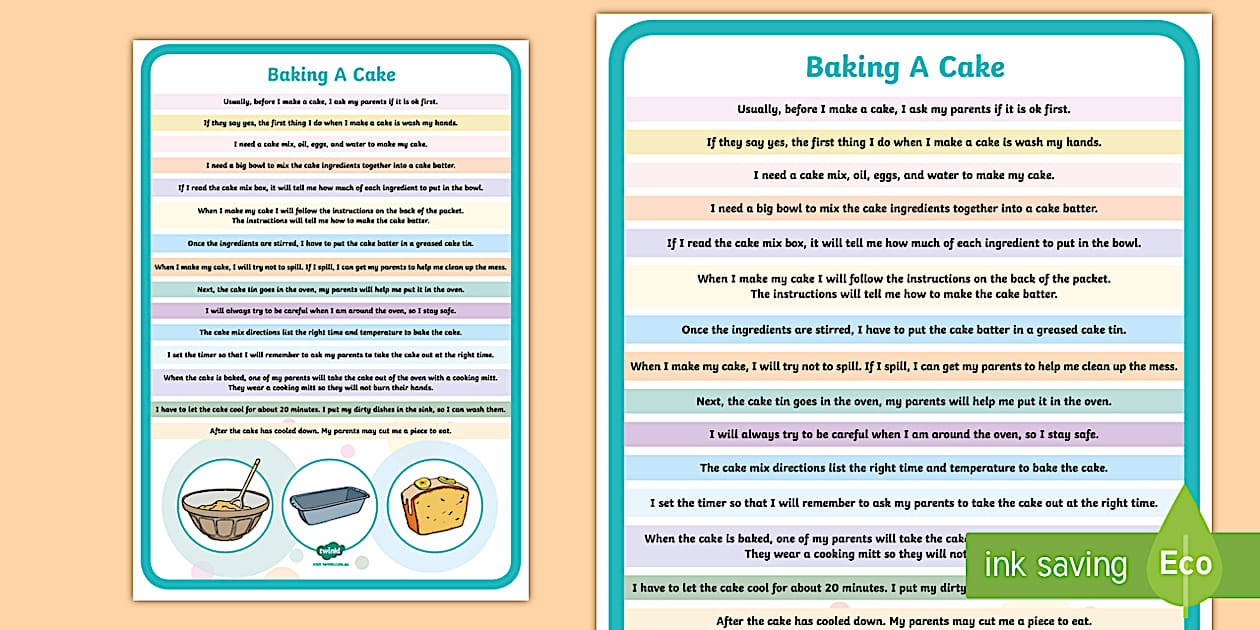 QLD Baking A Cake Social Situations Poster (teacher made)