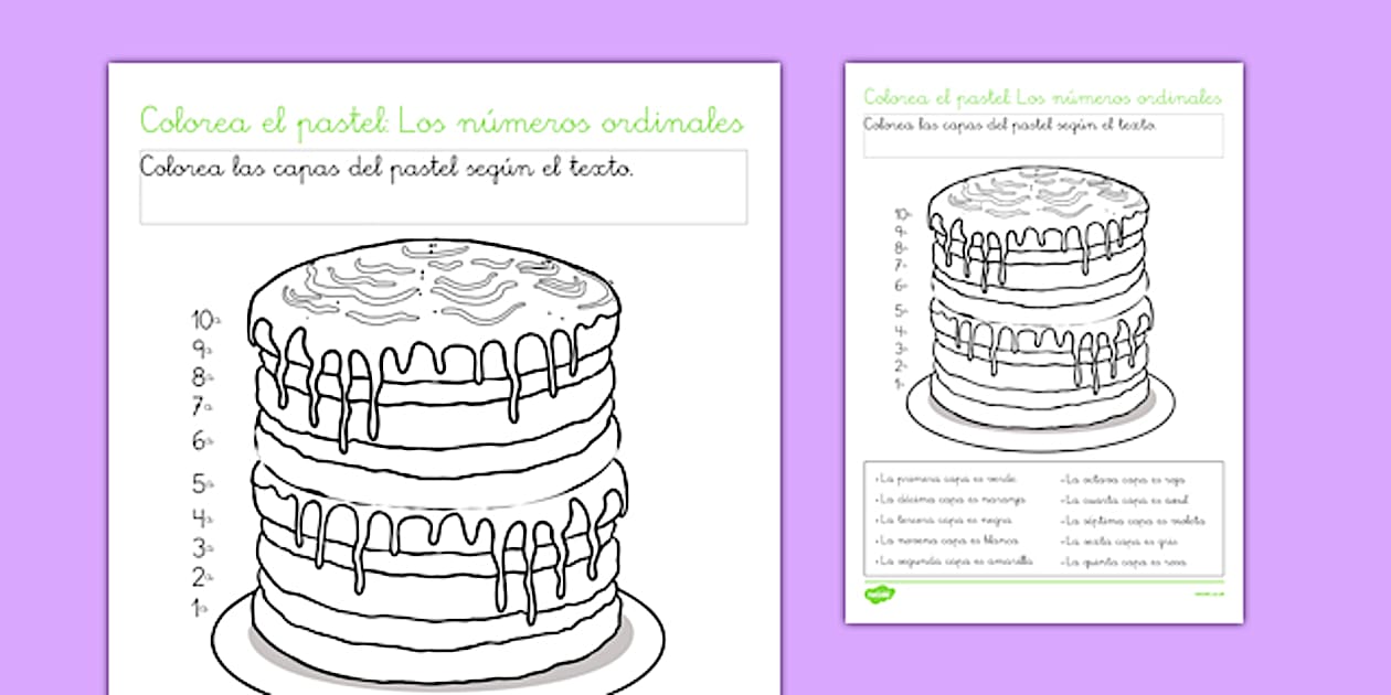 Ficha de actividad - Números ordinales - Twinkl