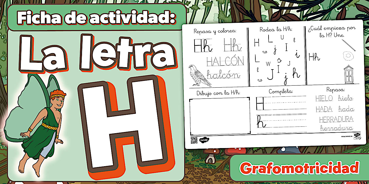 Ficha de actividad: La letra H - Grafomotricidad