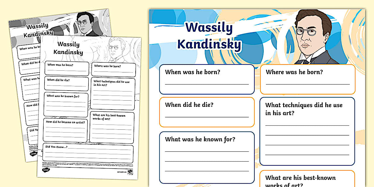 KS1 Wassily Kandinsky Fact File Template - Twinkl