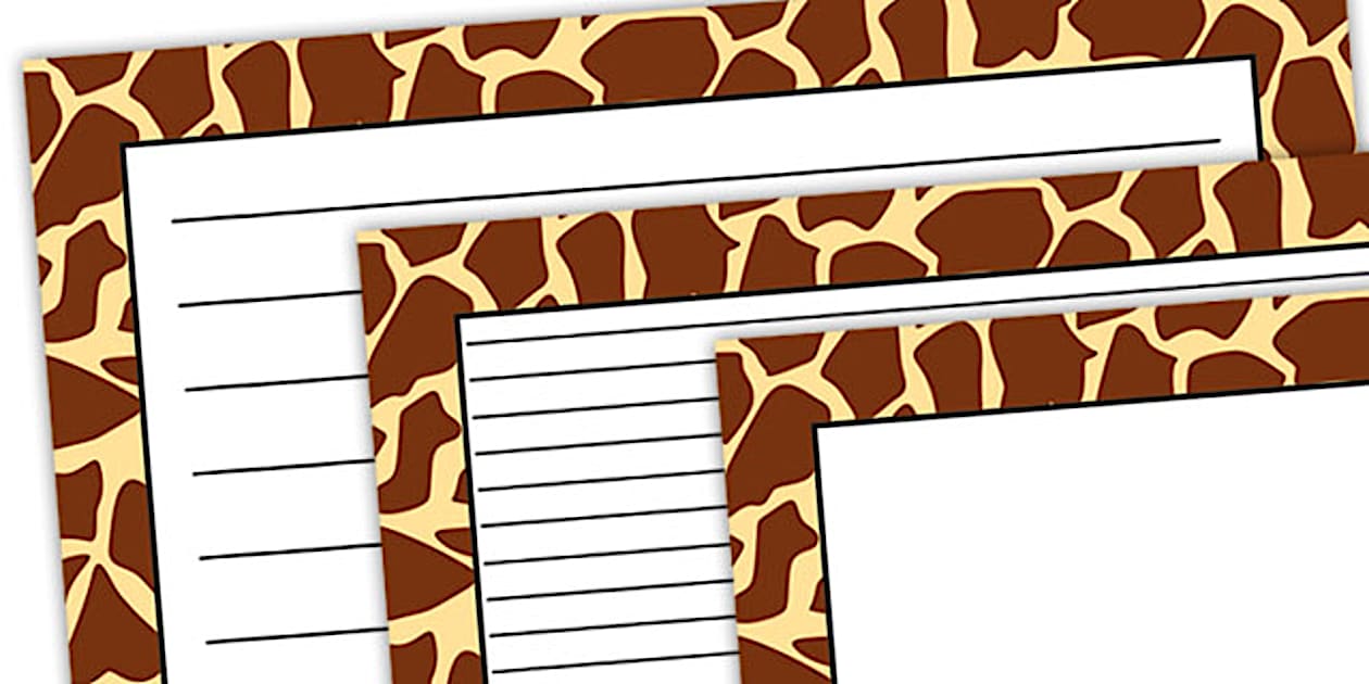 Editable Giraffe Pattern Landscape Page Border - Twinkl