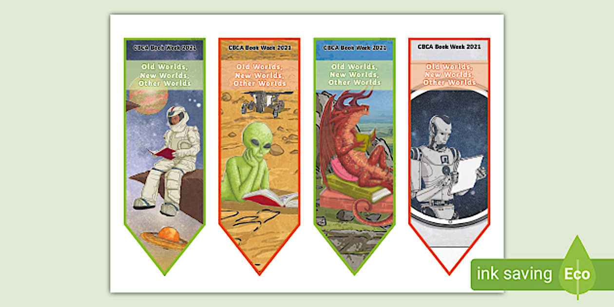 Black and White Old Worlds New Worlds Other Worlds Editable Bookmarks