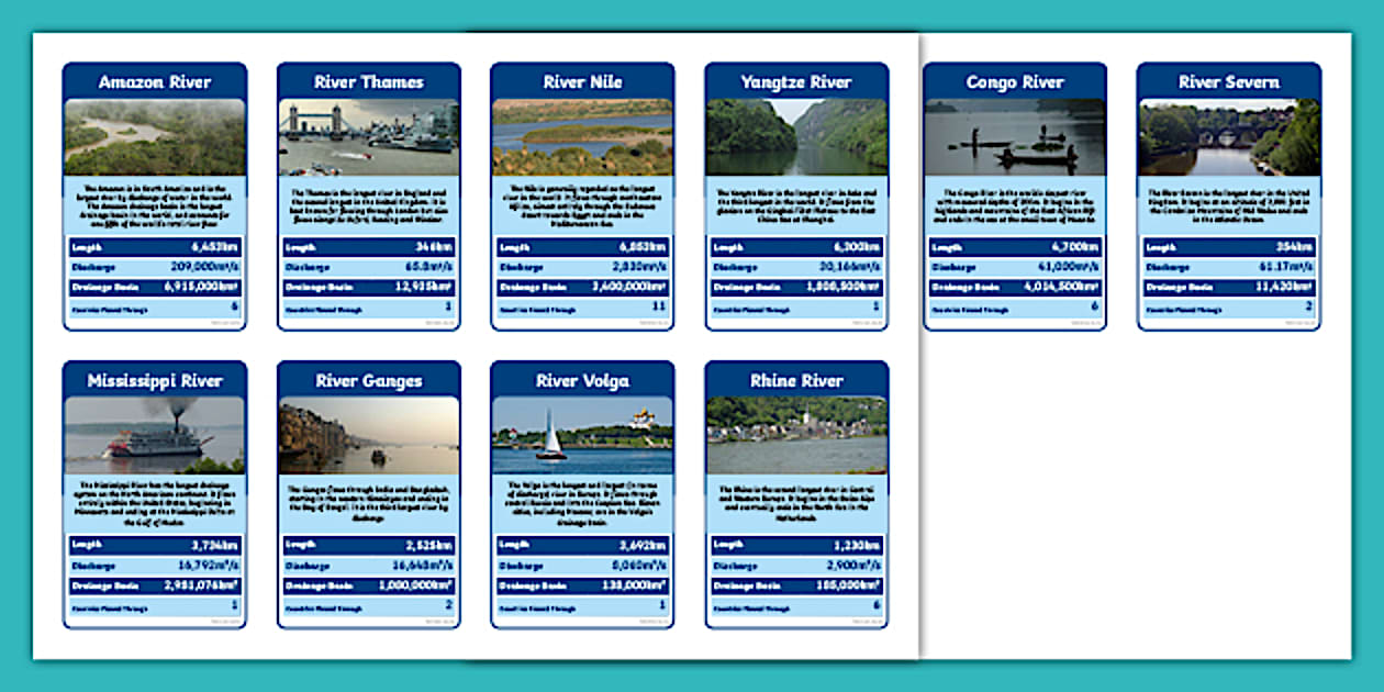 Editable Rivers Card Game (teacher made) - Twinkl