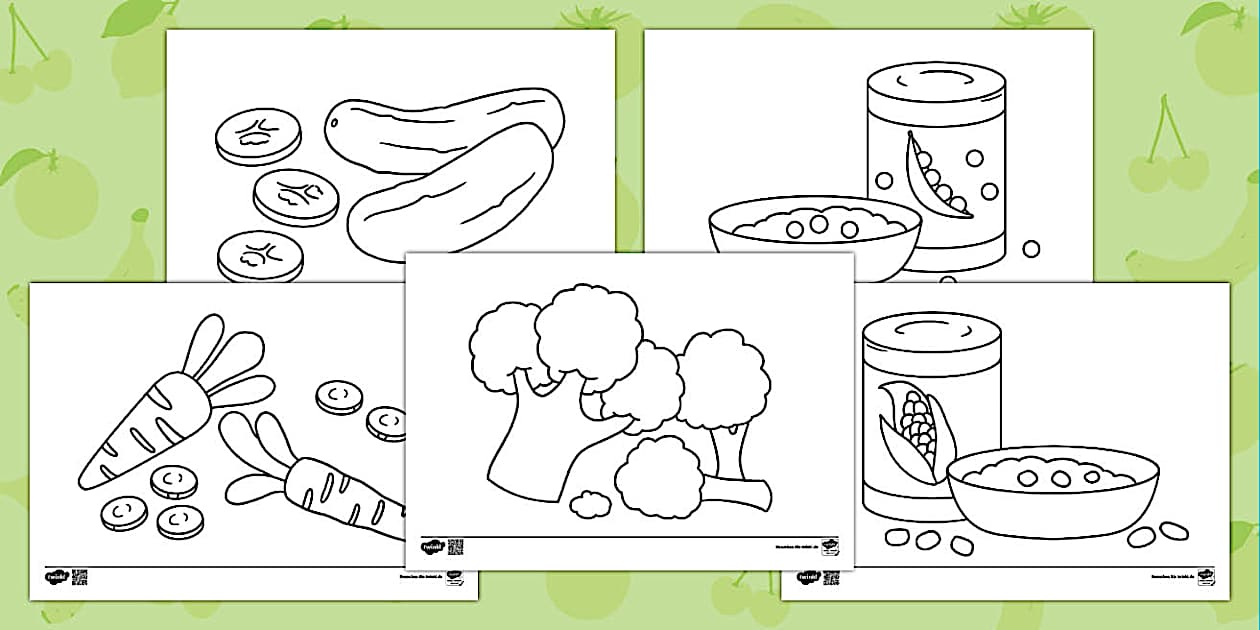 Mein erstes Obst und Gemüse - Ausmalbilder (Lehrer gemacht)