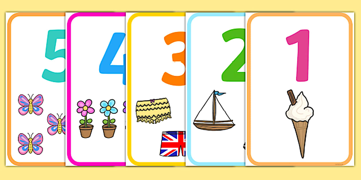 Number Picture Poster 1-20 - Twinkl