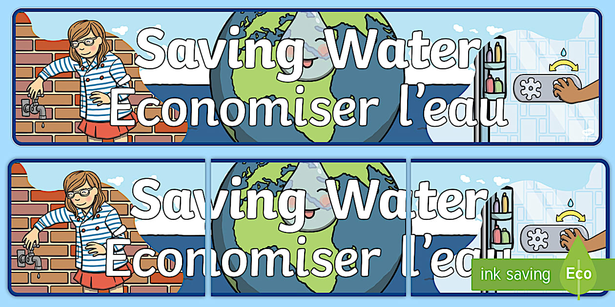Saving Water Display Banner English/French - Saving Water Display Banner