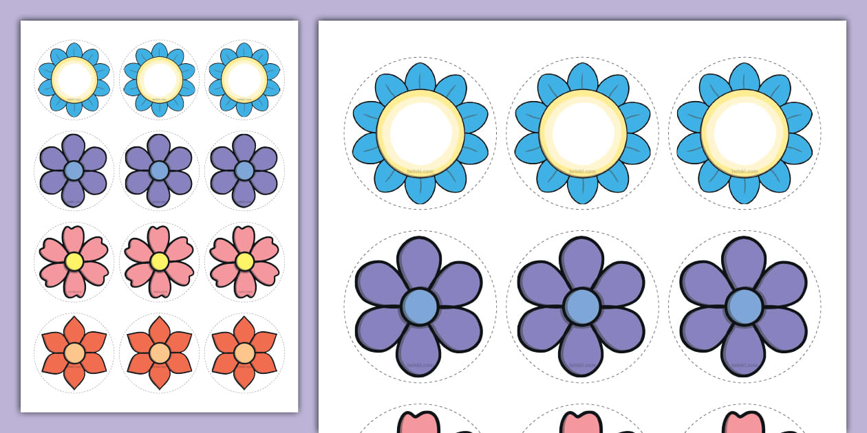 Spring Flower Cut-Out Template