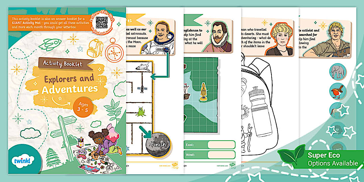 Explorers and Adventures Activity Booklet (Ages 3 - 5)