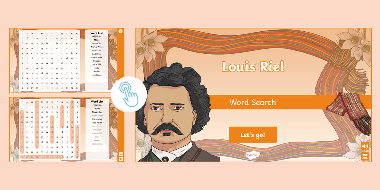 Louis Riel Interactive Word Search (Teacher-Made) - Twinkl