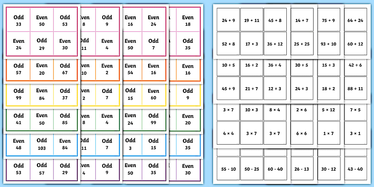 Odd and Even Number Operations Bingo Resource Pack - Twinkl