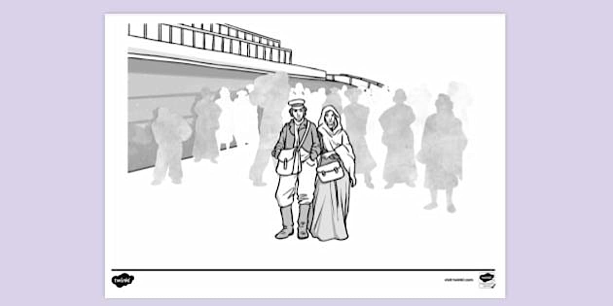Emigrate Colouring Sheet