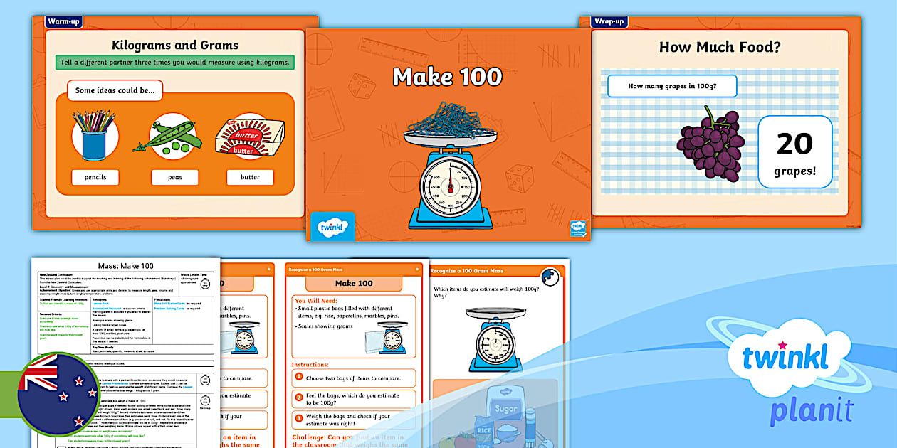 Level 2 Mass: Recognise a 100 Gram Mass Lesson 1 - Twinkl