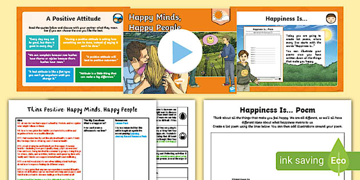 PSHE: LKS2 Think Positive - Lesson Pack 1 (teacher made)