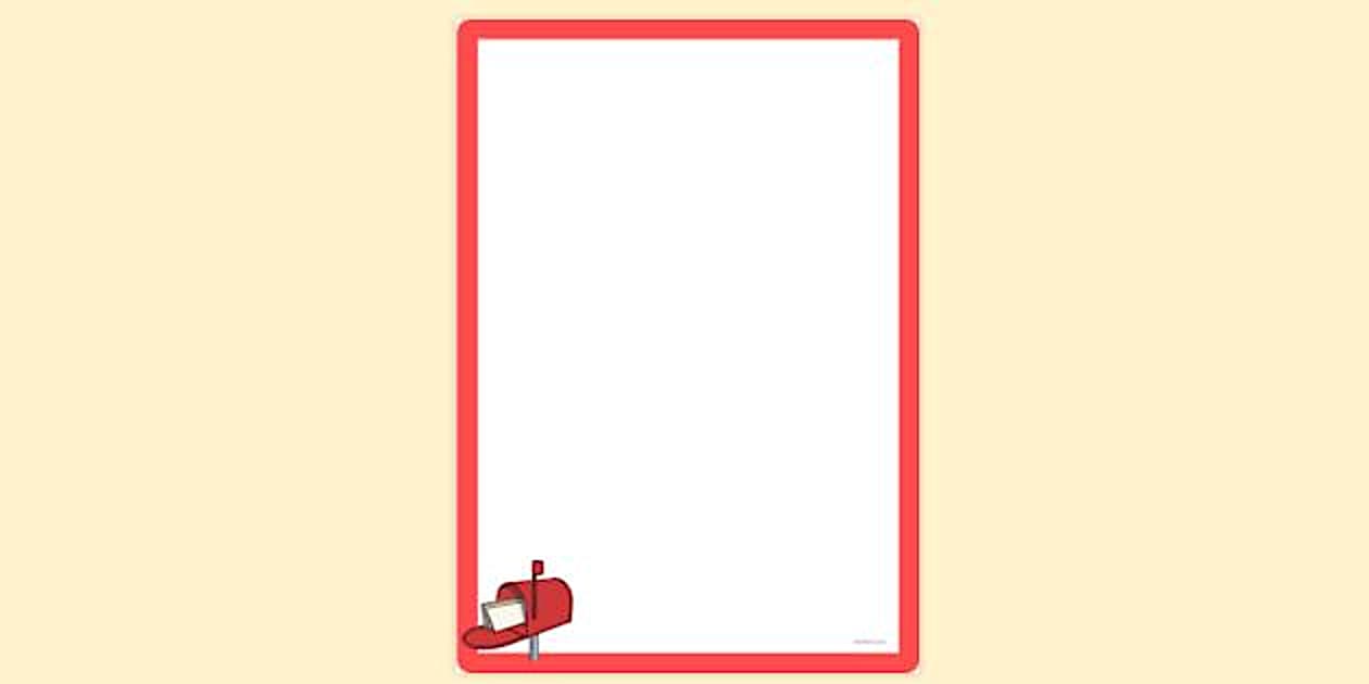 Simple Blank Mailbox Page Border | Page Borders | Twinkl
