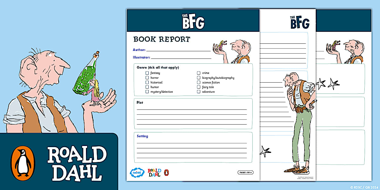 The BFG: Book Report Template (teacher made) - Twinkl