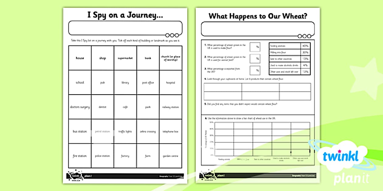 Geography: Land Use Year 3 Unit Home Learning Tasks - Twinkl