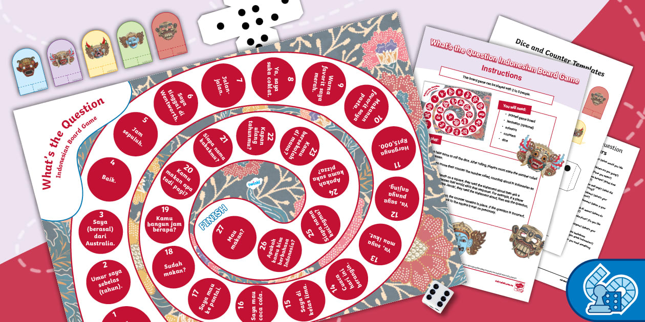 What's the Question? Board Game - Indonesian (teacher made)