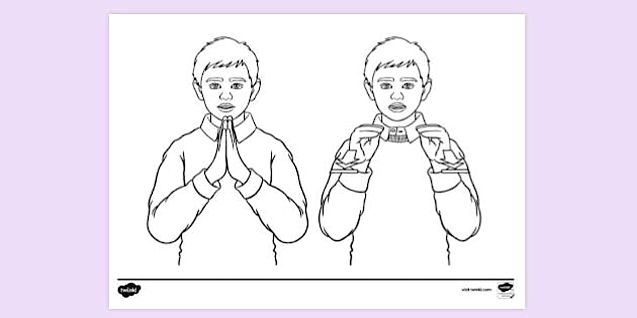 BSL Child RE Colouring Sheet | Colouring Sheets - Twinkl