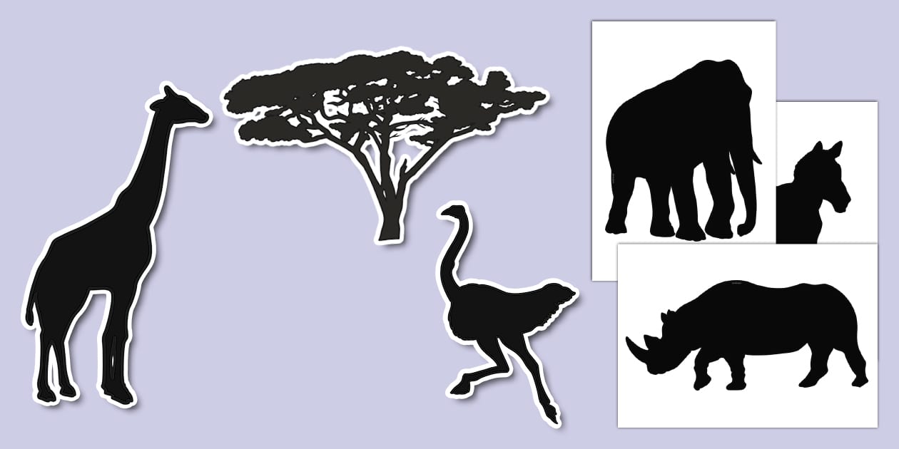 Safari Silhouette Cut Outs - Twinkl - KS1 (teacher made)