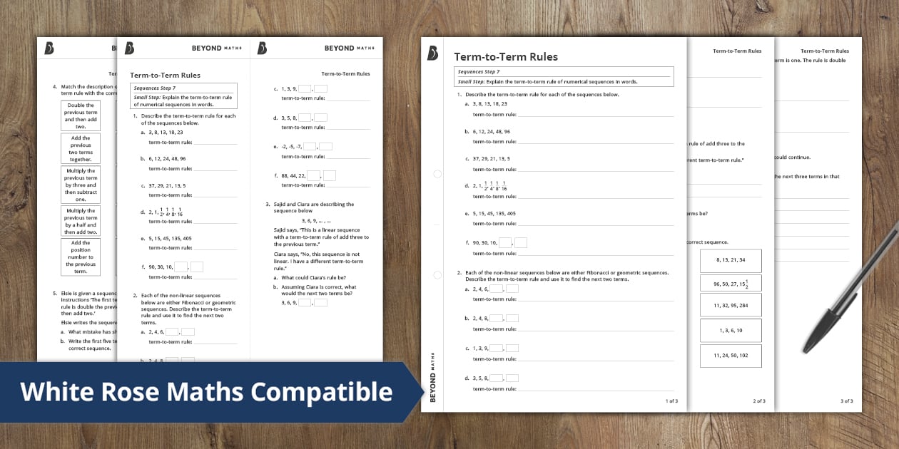 👉 Term-to-Term Rules in Words (teacher made) - Twinkl