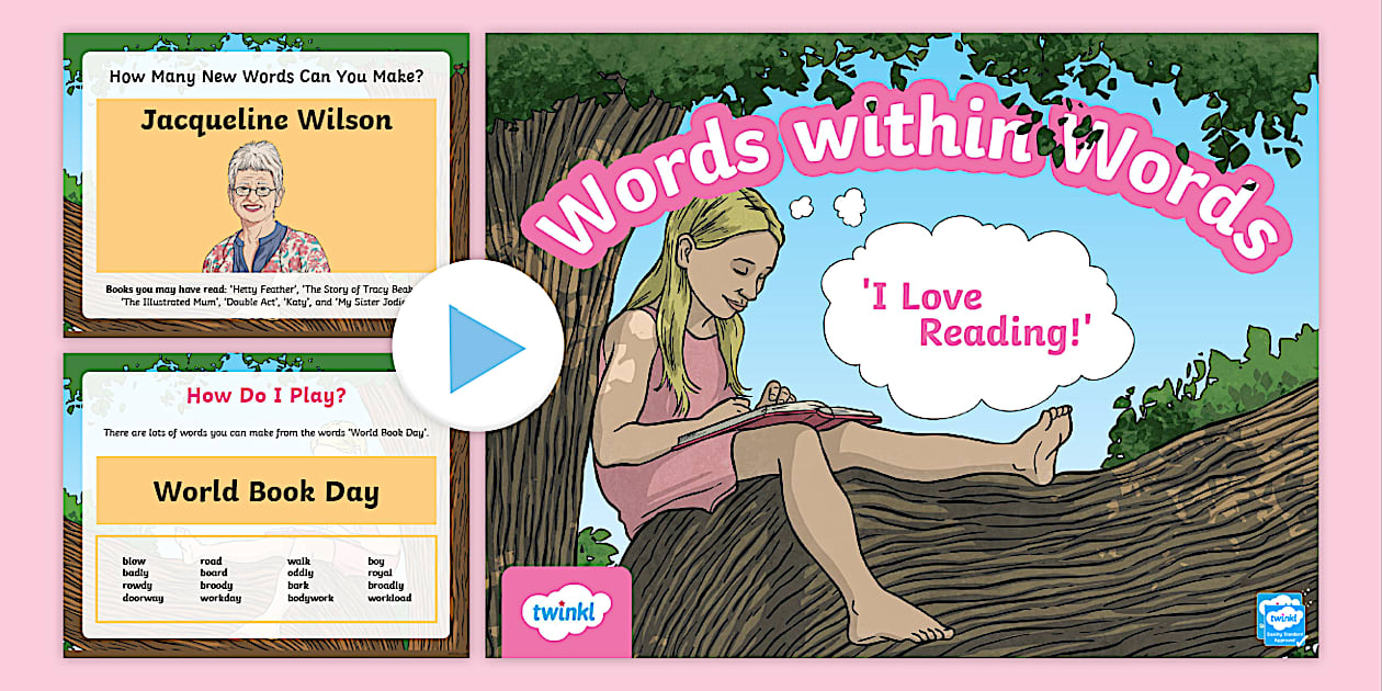KS2 Words within Words Game: I Love Reading PowerPoint